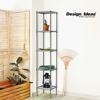 Design Ideas Meshworks 5 Tier Tower Metal Storage Shelving Unit Rack ...