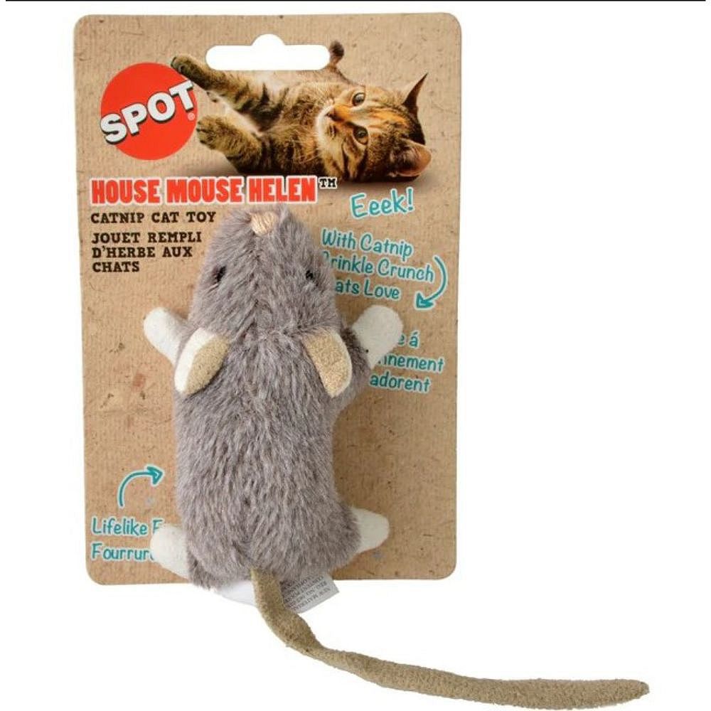 Spot House Mouse Helen Catnip Toy 4" Long - Assorted Colors