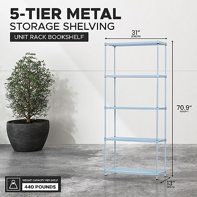 Design Ideas Meshworks 5 Tier Metal Storage Shelving Unit Rack ...