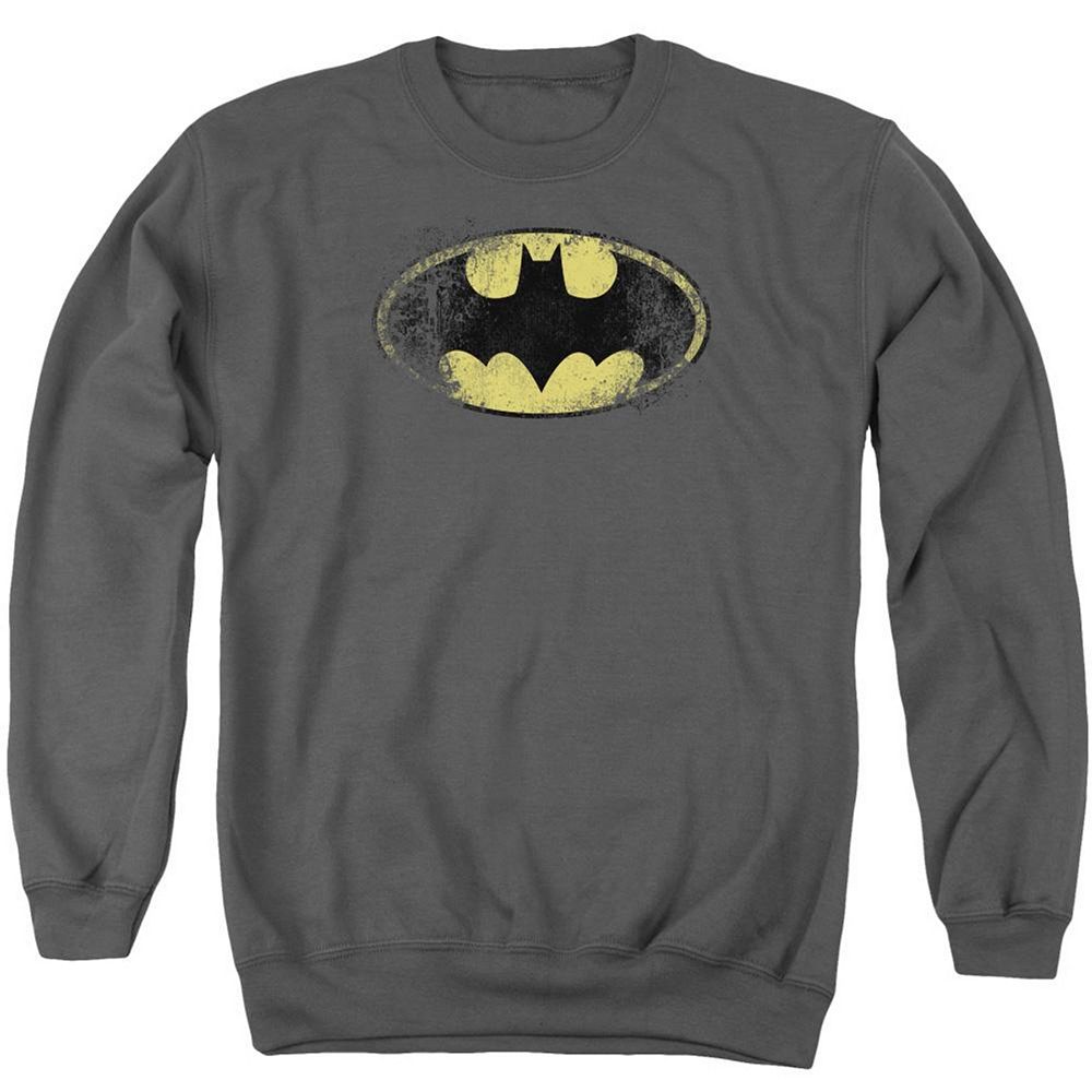 Batman Destroyed Logo Adult Crewneck Sweatshirt
