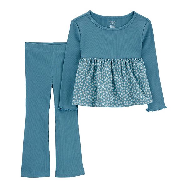 Toddler Girl Carter's 2-Piece Floral Top & Flare Legging Set