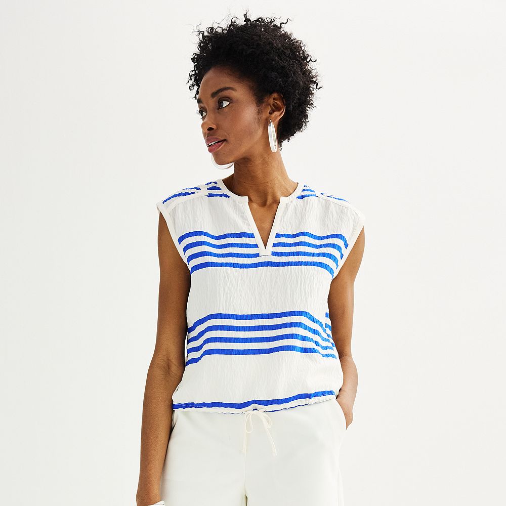 Women's Nine West Sleeveless Drawstring Top