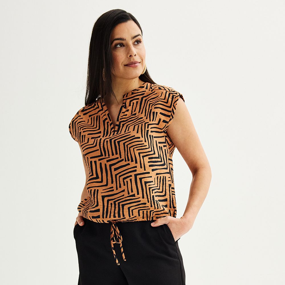 Women's Nine West Sleeveless Drawstring Top