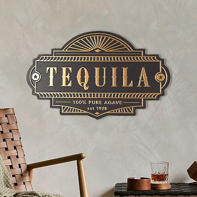 Metal Tequila Embossed Sign