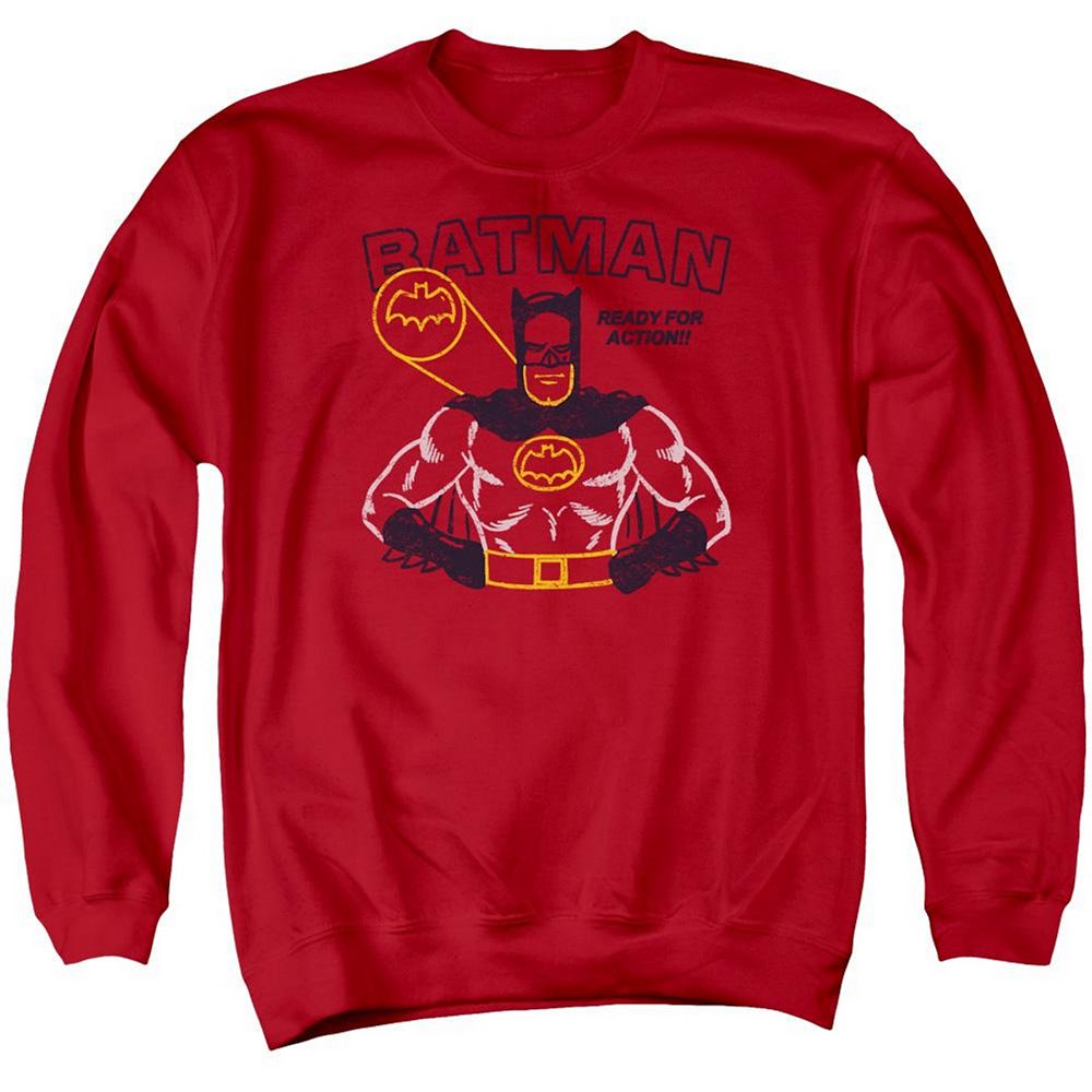 Batman Ready For Action Adult Crewneck Sweatshirt