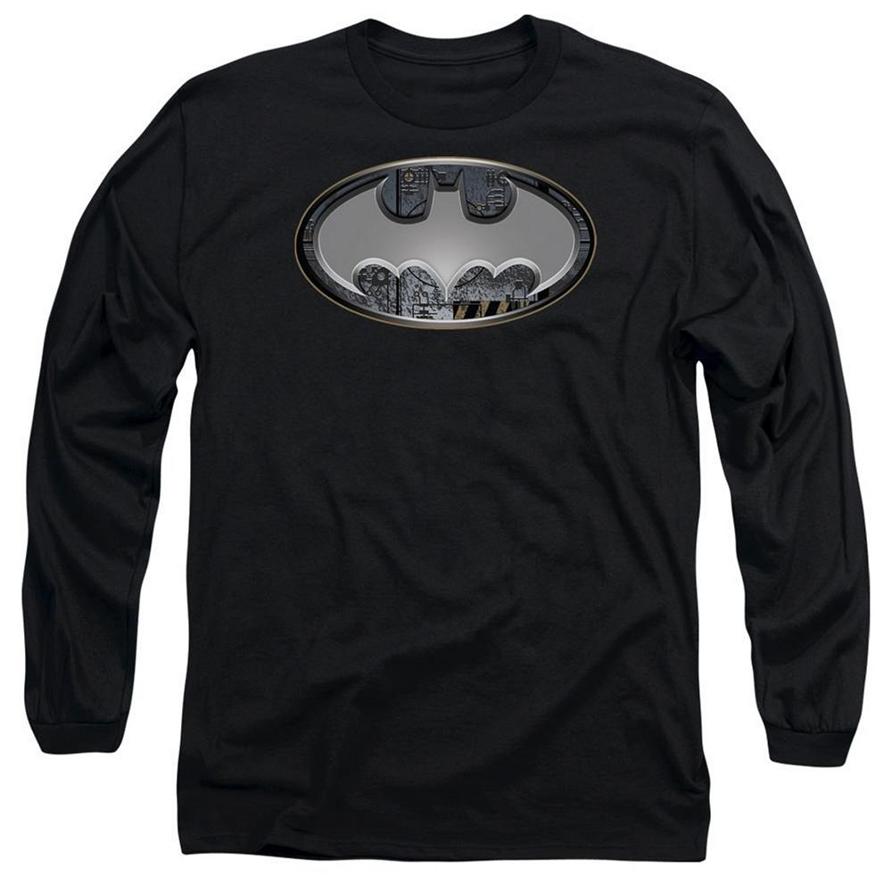 Batman Steel Wall Shield Long Sleeve Adult T-shirt