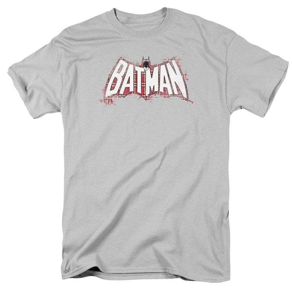 Batman Plaid Splat Logo Short Sleeve Adult T-shirt