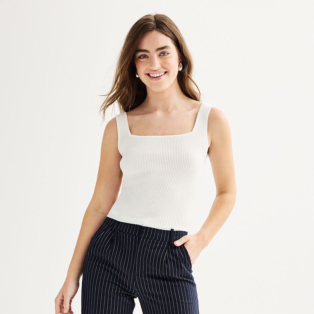 Juniors' SO® Rib Tank Sweater