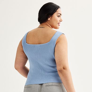 Juniors' Plus Size SO® Rib Tank Sweater