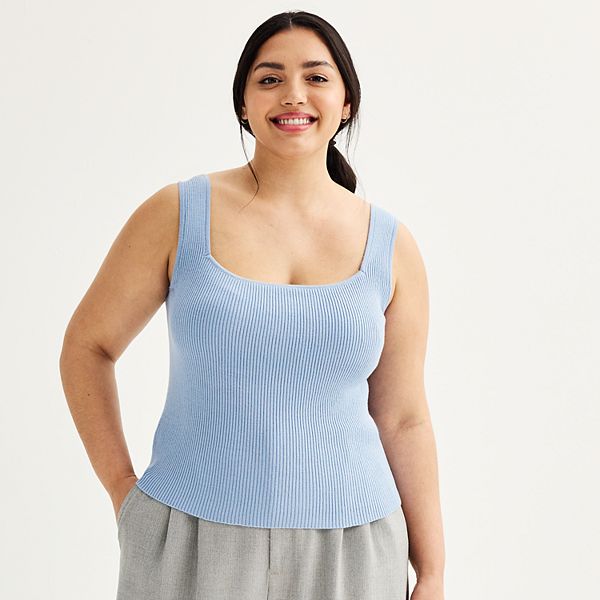 Juniors' Plus Size SO® Rib Tank Sweater