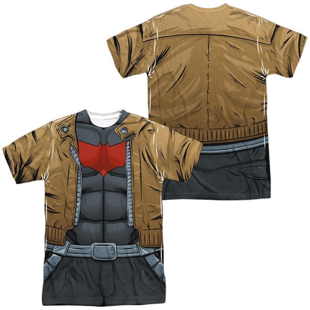 Batman Red Hood Uniform Short Sleeve Adult Poly Crew T-shirt