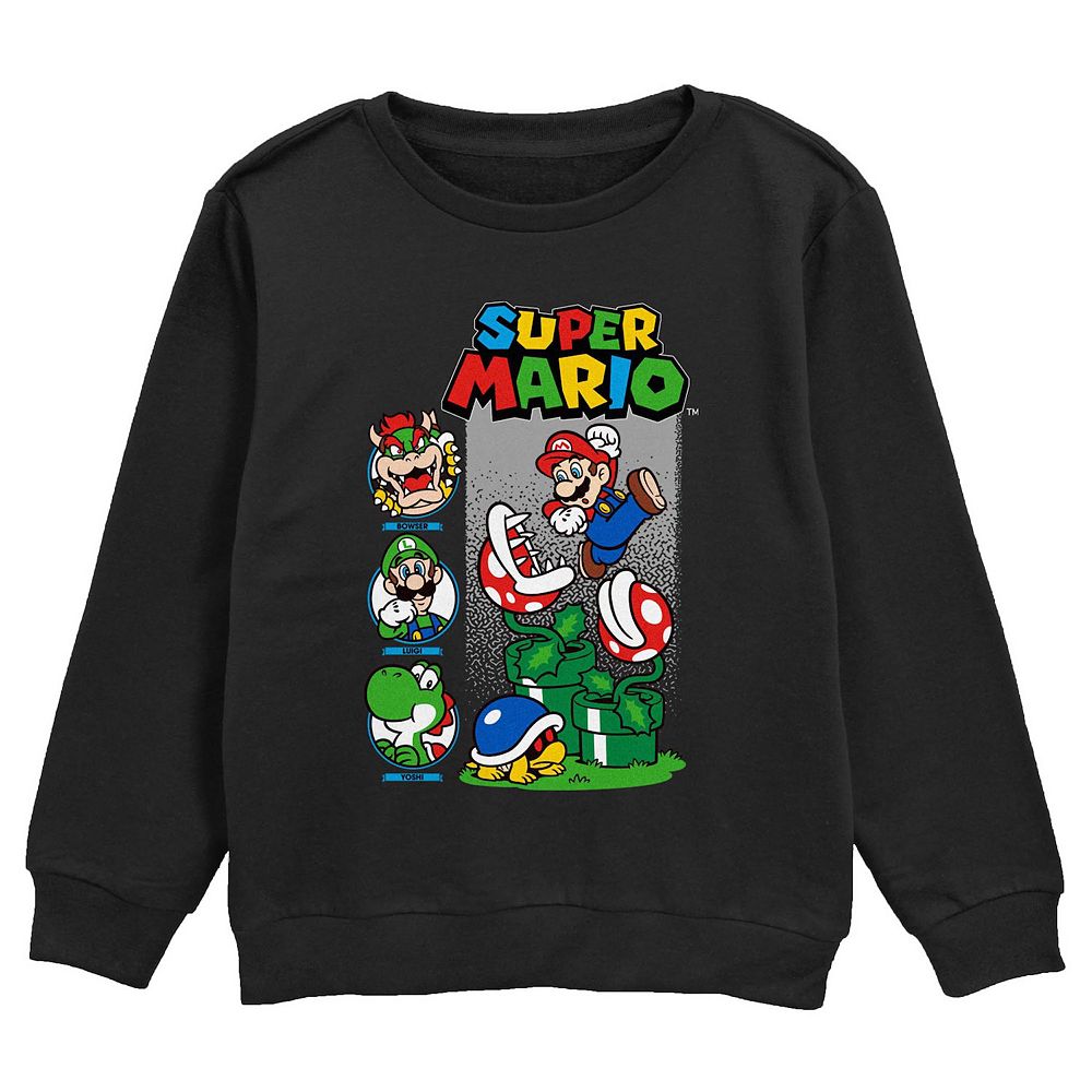 Boys Super Mario Bros Flower Jumper Graphic Fleece