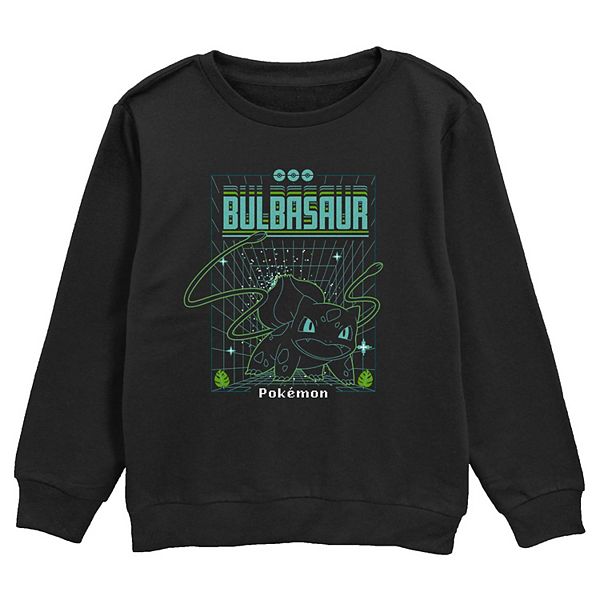 Boys Pokemon Bulbasaur Grid Background Graphic Fleece