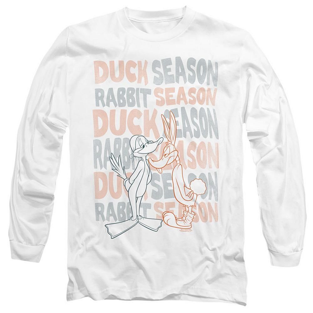 Looney Tunes Duck Season Rabbit Season Long Sleeve Adult T-shirt