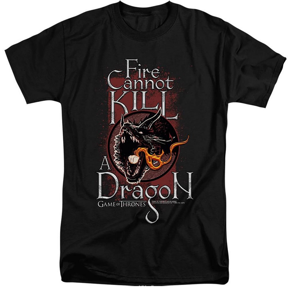 Game Of Thrones Fire Cannot Kill A Dragon Short Sleeve Adult Tall T-shirt