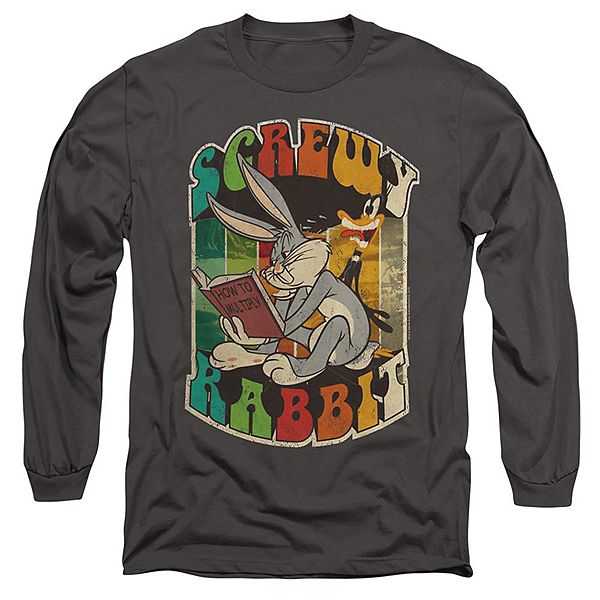 Looney Tunes Screwy Rabbit Long Sleeve Adult T-shirt