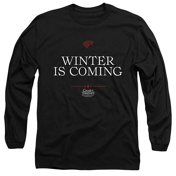Game Of Thrones Winter Is Coming Text Long Sleeve Adult T-shirt