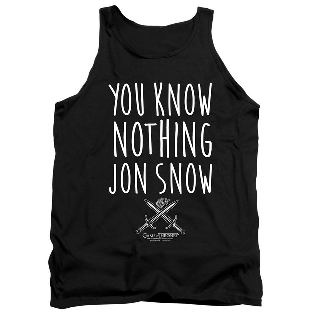 Game Of Thrones You Know Nothing Jon Snow Adult Tank Top
