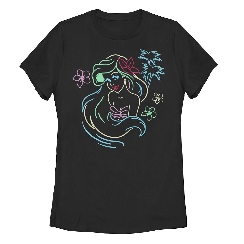 Juniors' The Little Mermaid Ariel Line Art Graphic Tee