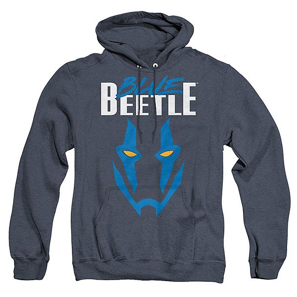 Blue Beetle Mask Adult Heather Hoodie