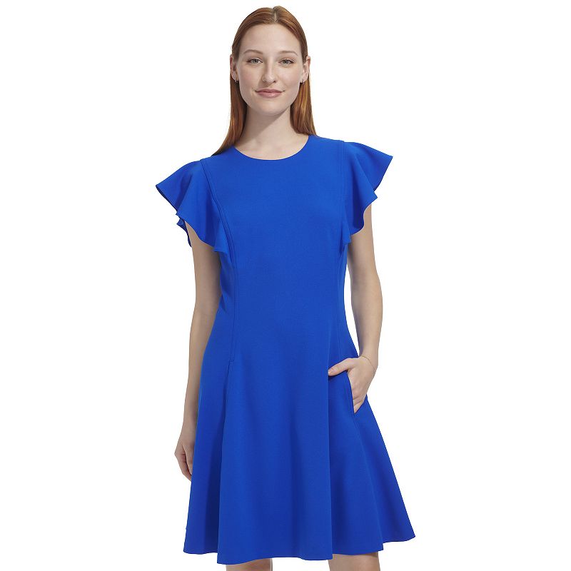 UPC 197383144640 - Women's Andrew Marc Ruffle Fit And Flare Mini Dress ...