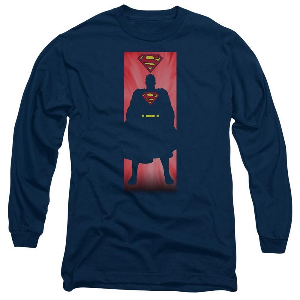 Superman Block Long Sleeve Adult T-shirt