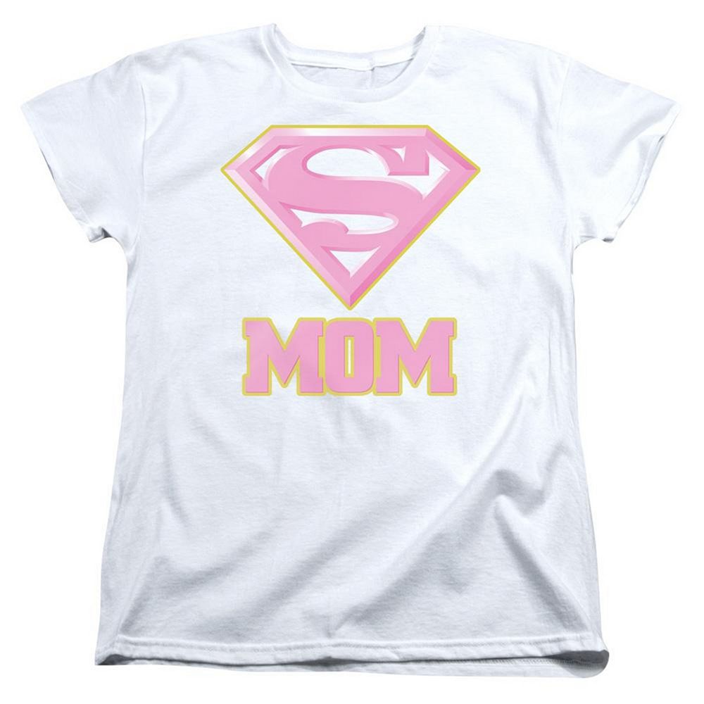 Superman Super Mom Pink Short Sleeve Womens T-shirt