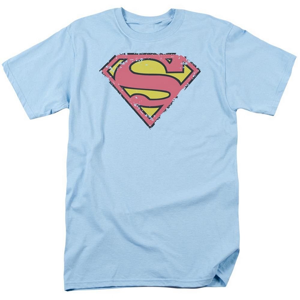 Superman Distressed Shield Short Sleeve Adult T-shirt