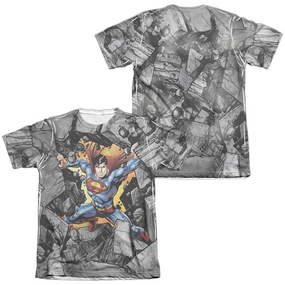 Superman Break On Through Adult 65/35 Poly/cotton Short Sleeve T-shirt