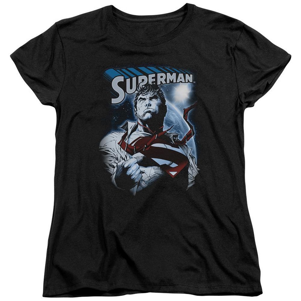 Superman Protect Earth Short Sleeve Womens T-shirt