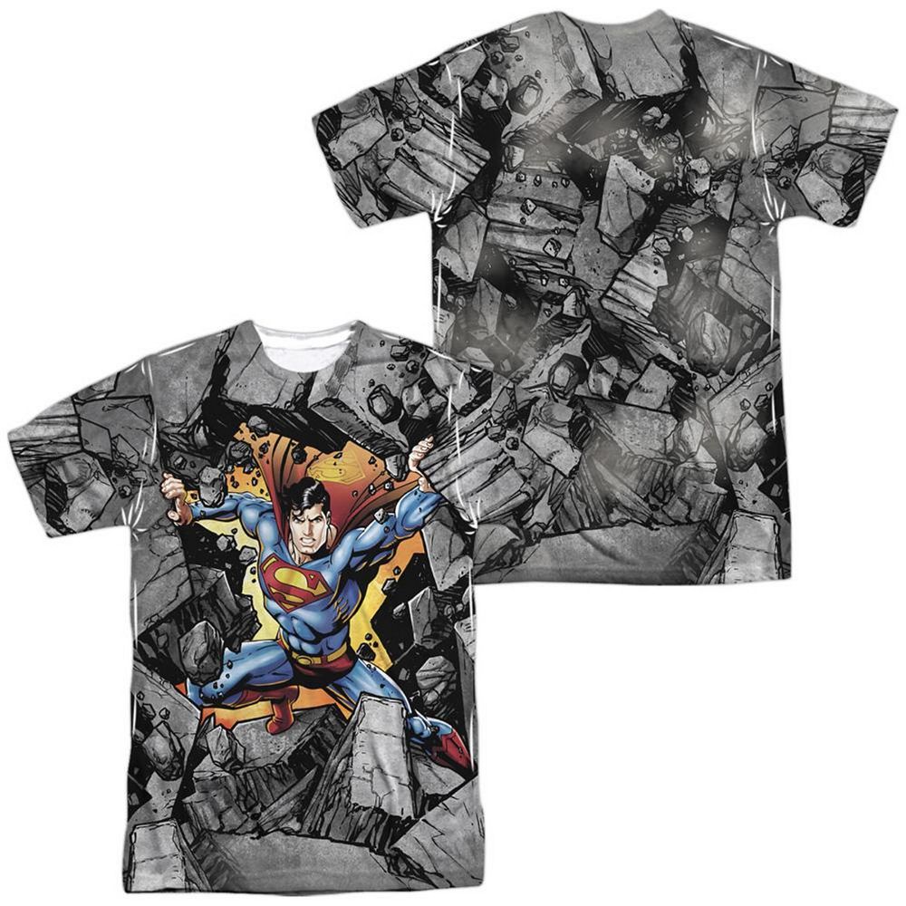 Superman Break On Through Short Sleeve Adult 100% Poly Crew T-shirt