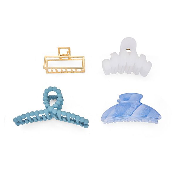 4-Pack Matte Acrylic Hair Clip Set