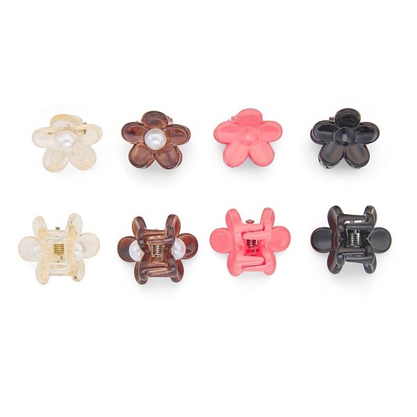 8-Pack Mini Flower Hair Claw Clip Set