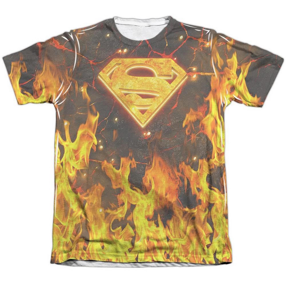 Superman Fire Logo Sleeve T-shirt