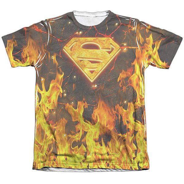 Superman Fire Logo Sleeve T-shirt