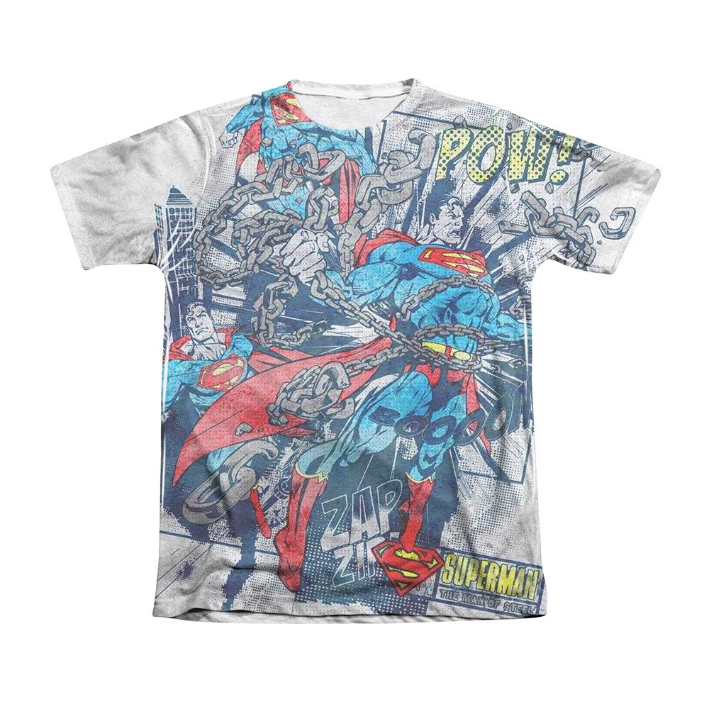 Superman Break Free Adult 65/35 Poly/cotton Short Sleeve T-shirt