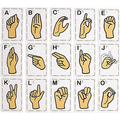Set Of 26 Magnetic Sign Language Alphabet Flash Cards With Gestures 5.6 ...