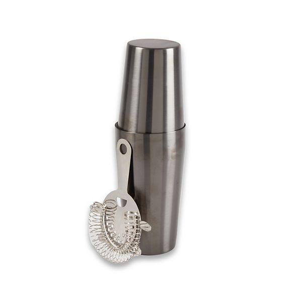 Bey-Berk Boston Shaker in Brushed Stainless Steel with Strainer