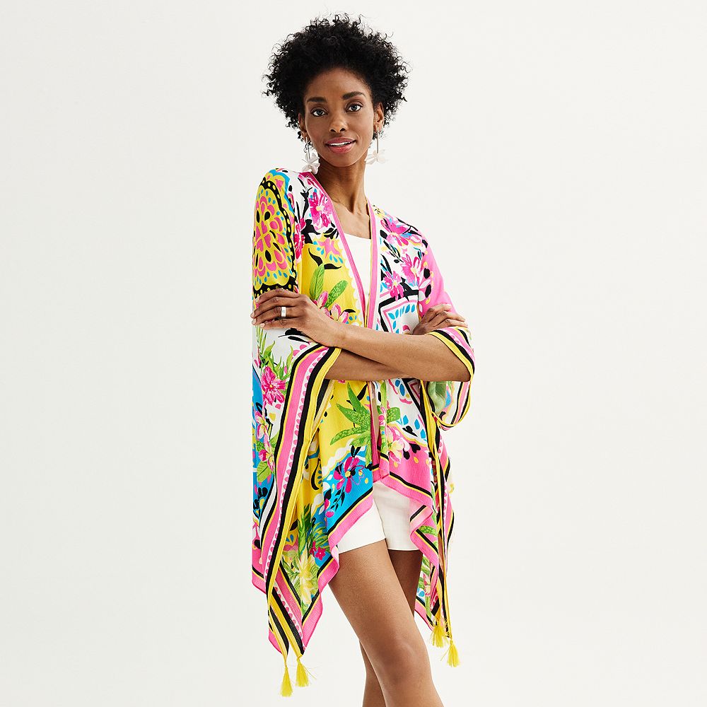 Women's Nine West Tile Printed Ruana