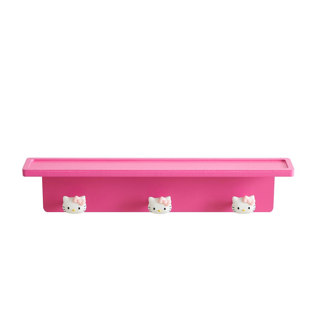 Sanrio Hello Kitty 3-Hook Hanging Wall Shelf