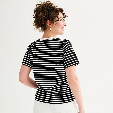 Women's Draper James Ruffle Neck Knit Henley