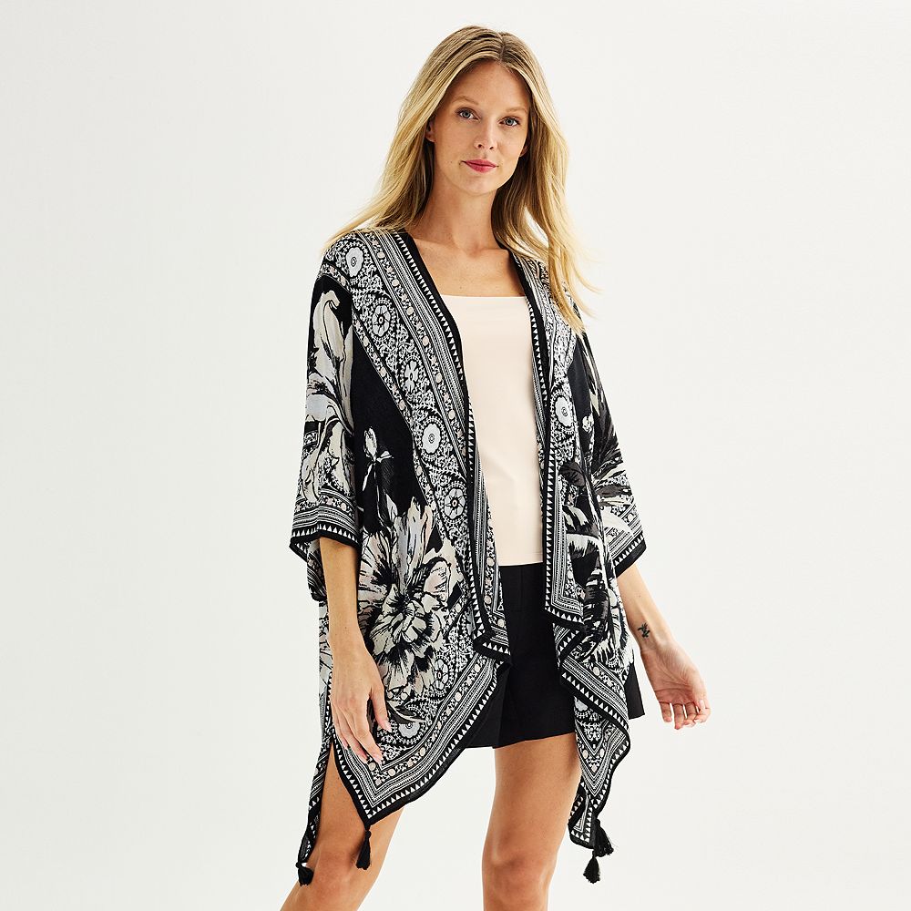 Women's Nine West Sketch Blooms Ruana