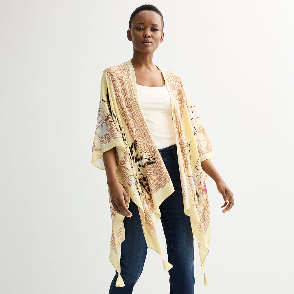 Women's Nine West Sketch Blooms Ruana