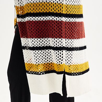 Plus Size Nine West Crochet Duster Cardigan