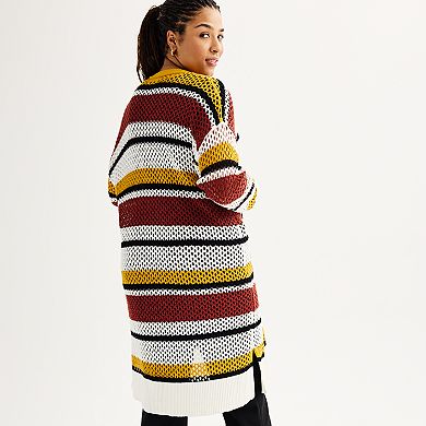 Plus Size Nine West Crochet Duster Cardigan