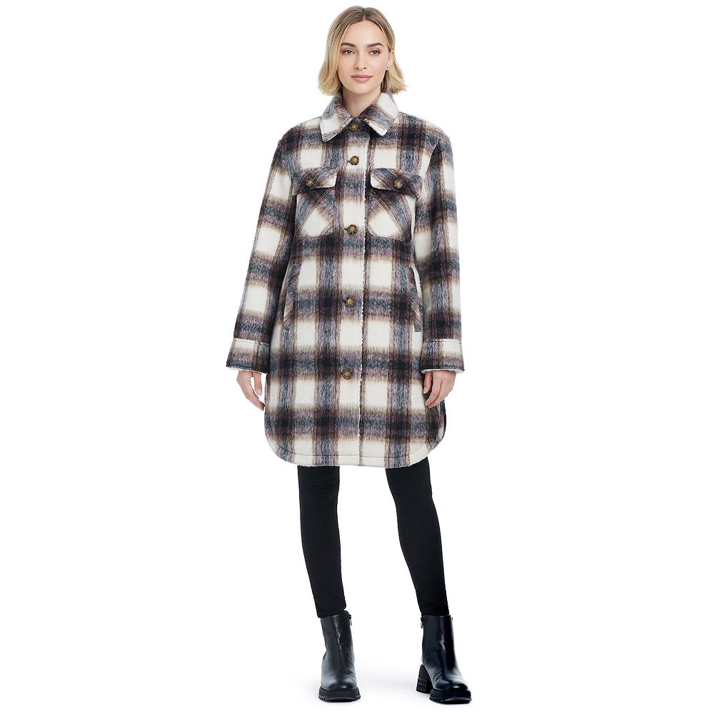 Women's Modern Supply by Sanctuary Faux Wool Plaid Shacket