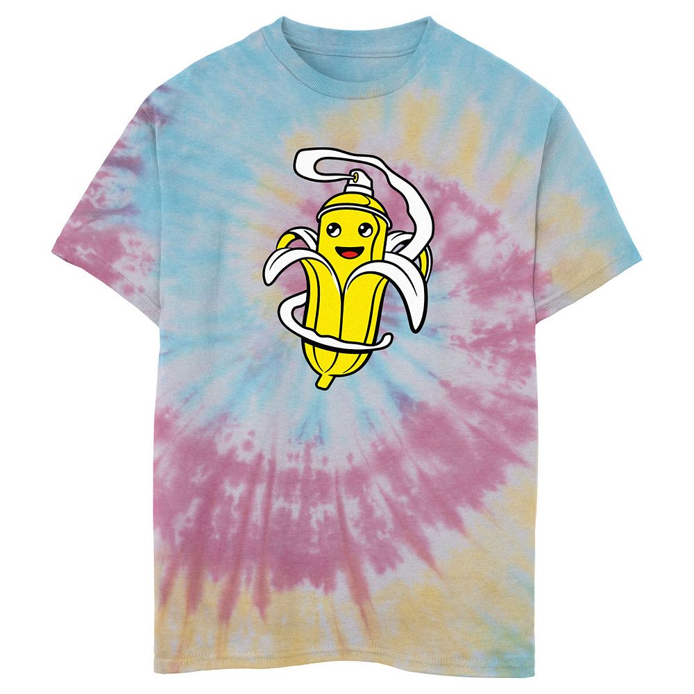 Boys 6-20 Fortnite Peely Spray Can Inside Spiral Tie Dye Graphic Tee