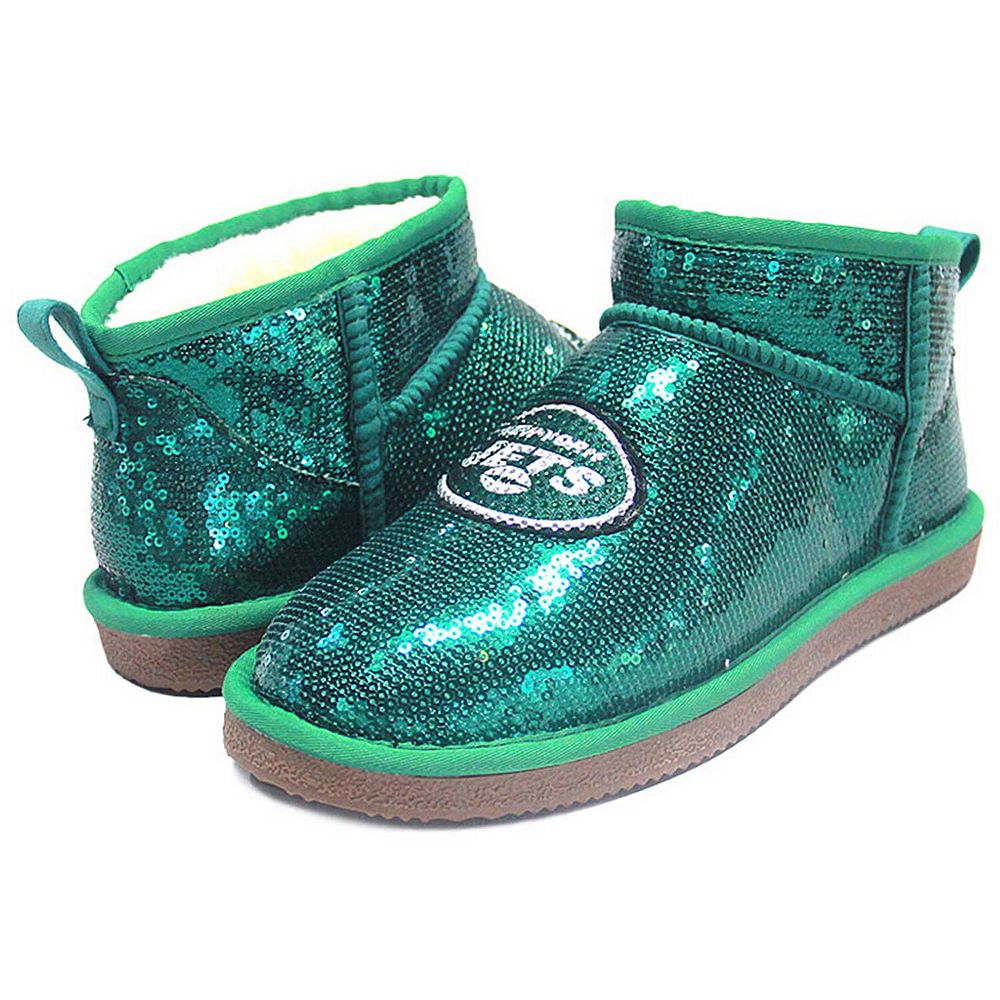Women's Cuce Green New York Jets Sequin Ankle Boots