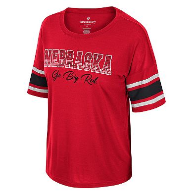 Women's Colosseum Scarlet Nebraska Huskers I'm Gliding Here Rhinestone ...