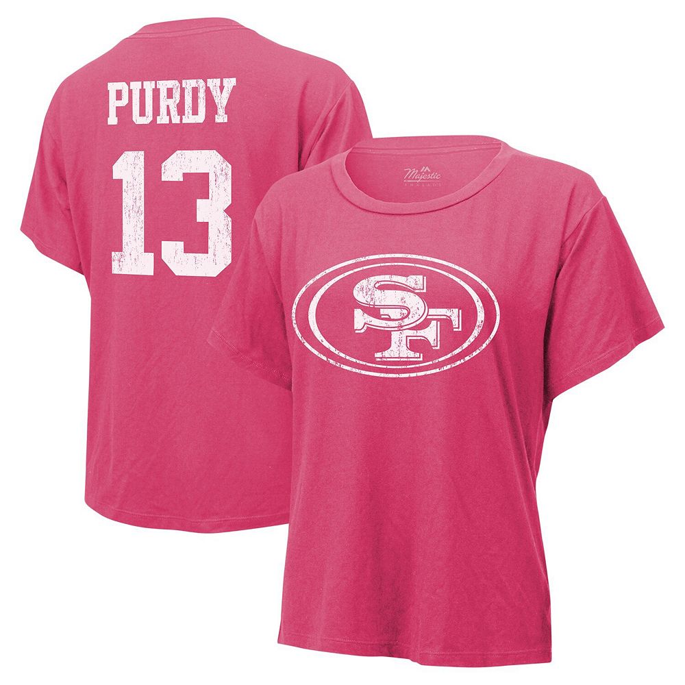 Women's Majestic Threads Brock Purdy Pink San Francisco 49ers Name ...